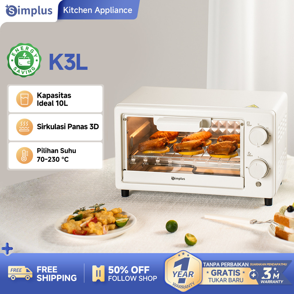 Jual Simplus Oven Elektrik 10L 400W Low Watt Oven Listrik Multifungsi ...