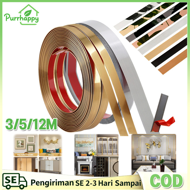Jual Purrhappy 3/5/12M List Plat Strip Mirror Gold 10K Mirror Strip ...