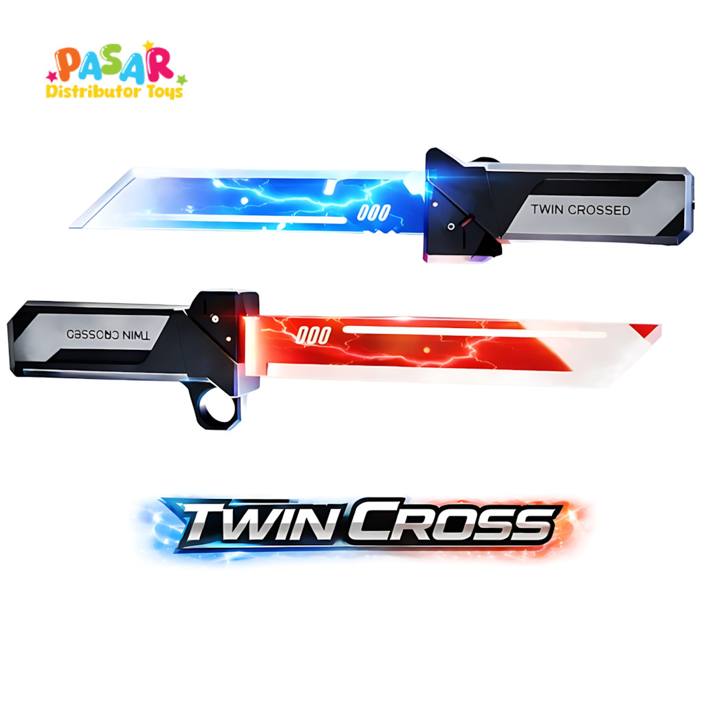 Jual Mainan Anak TWIN CROSS LIGHTSABER MC-001 Mainan Double Blade Cross ...