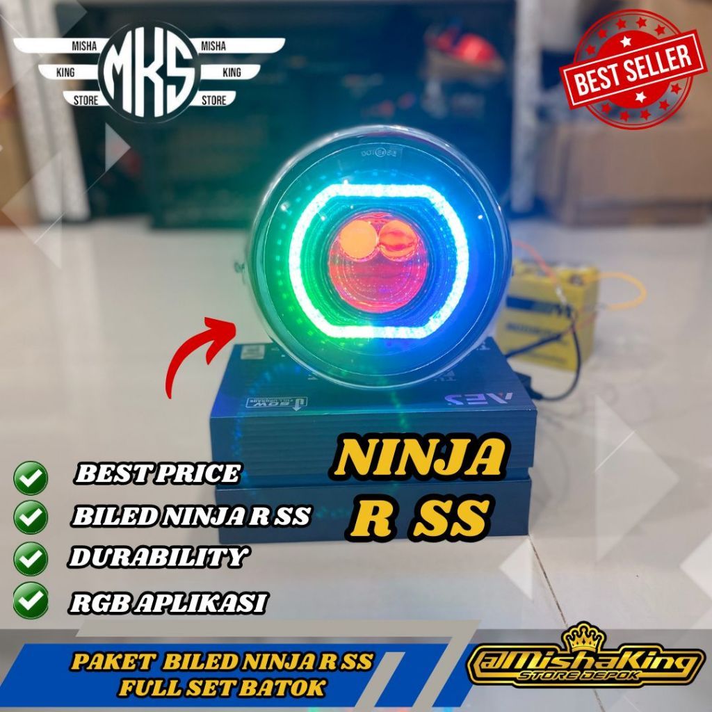 Jual LAMPU BILED NINJA R SS FULL SET RGB APLIKASI DOBEL LASER DAY ...