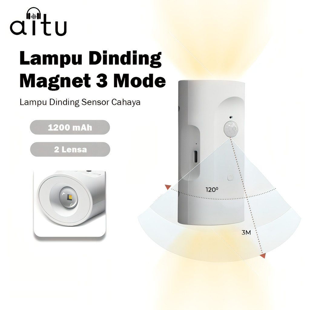 Jual Aitu Lampu Dinding Lampu Malam Smart Sensor Magnetic LED | Shopee ...