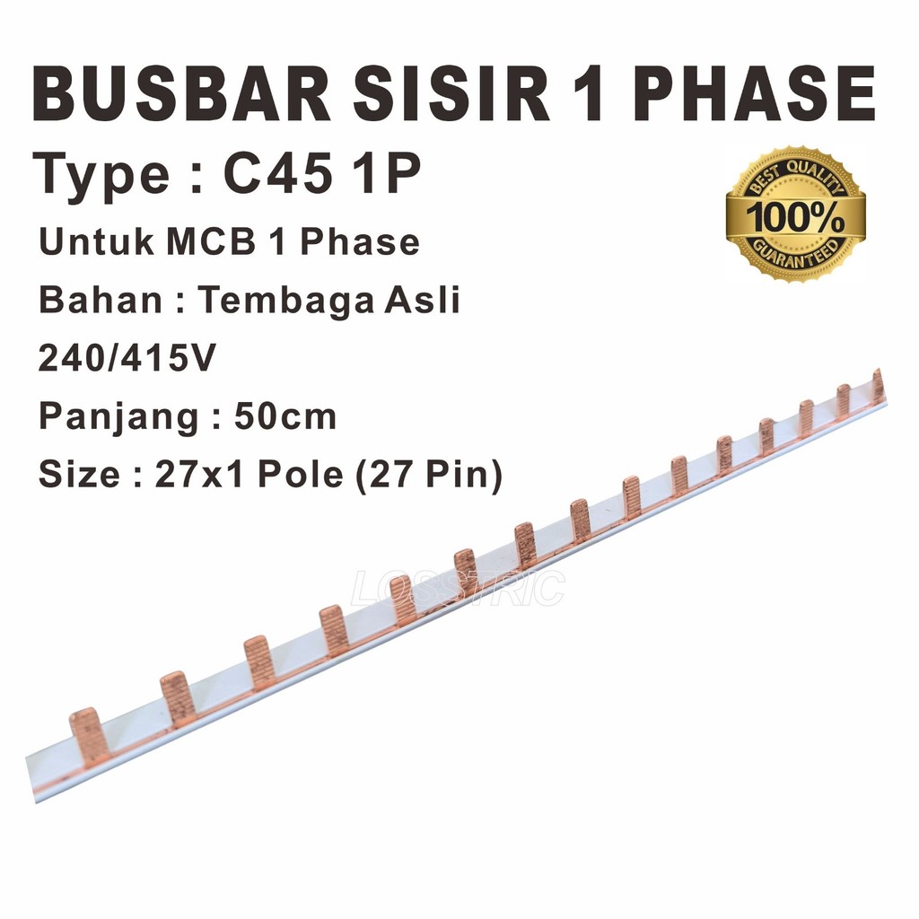 Jual BUSBAR SISIR 1P MCB 1PHASE REL SISIR JUMPER PANJANG 50CM | Shopee ...