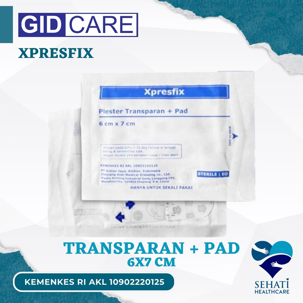 Jual GIDCare Xpresfix 6x7 cm Plester Luka Operasi Anti Air p3k Plaster ...