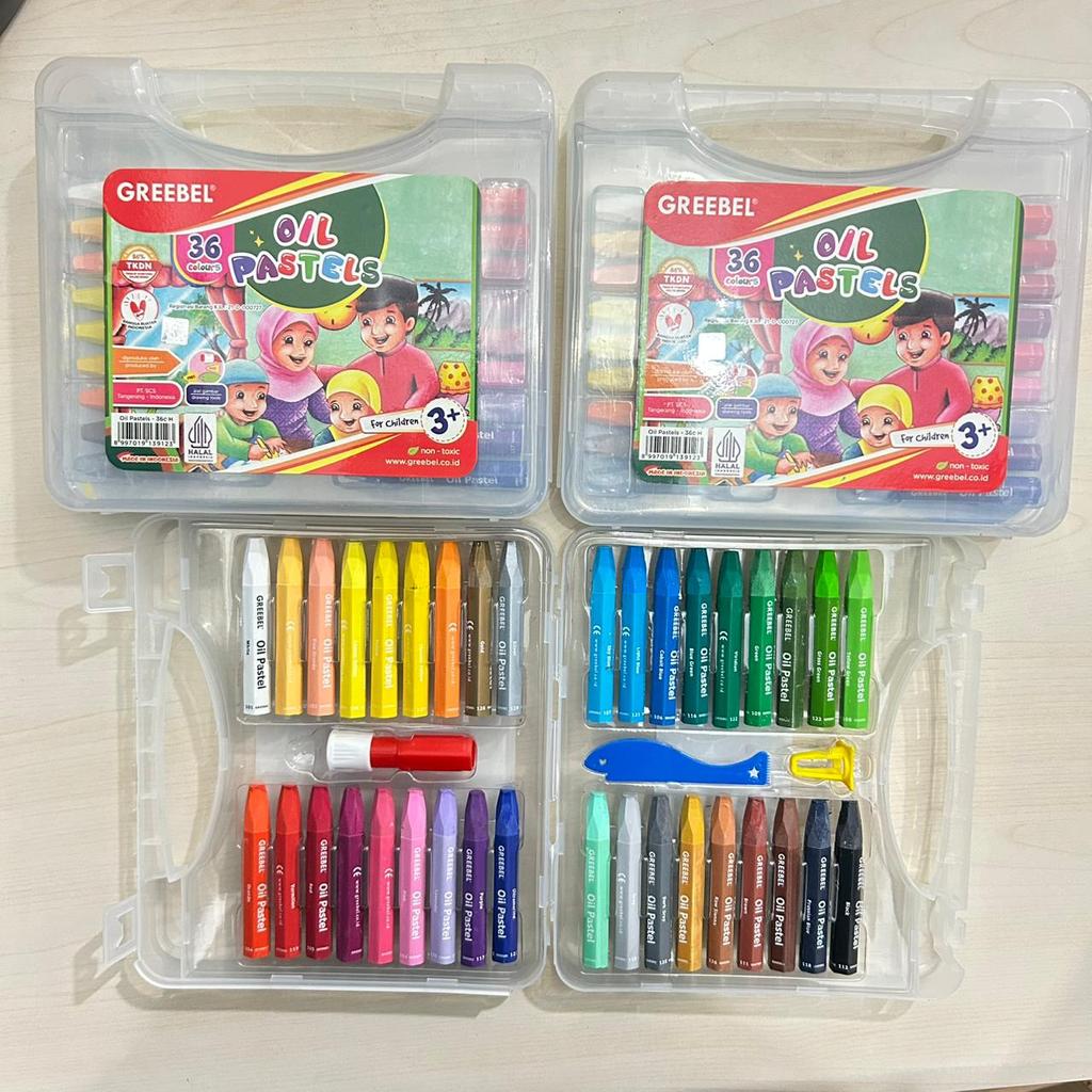 Jual Crayon Oil Pastel Greebel 36 Warna Halal ( Set ) Original Krayon ...