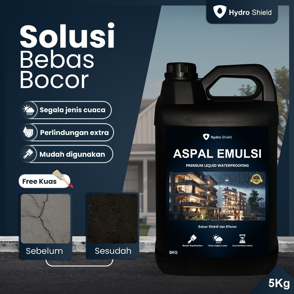 Jual Hydro Shield - Aspal Cair Emulsi Pelapis Anti Bocor 5 Kg | Shopee ...