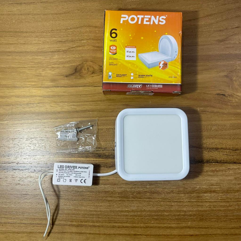 Jual POTENS DOWNLIGHT LED 6 WATT KOTAK PUTIH / LAMPU PLAFON OUTBOW PPS ...