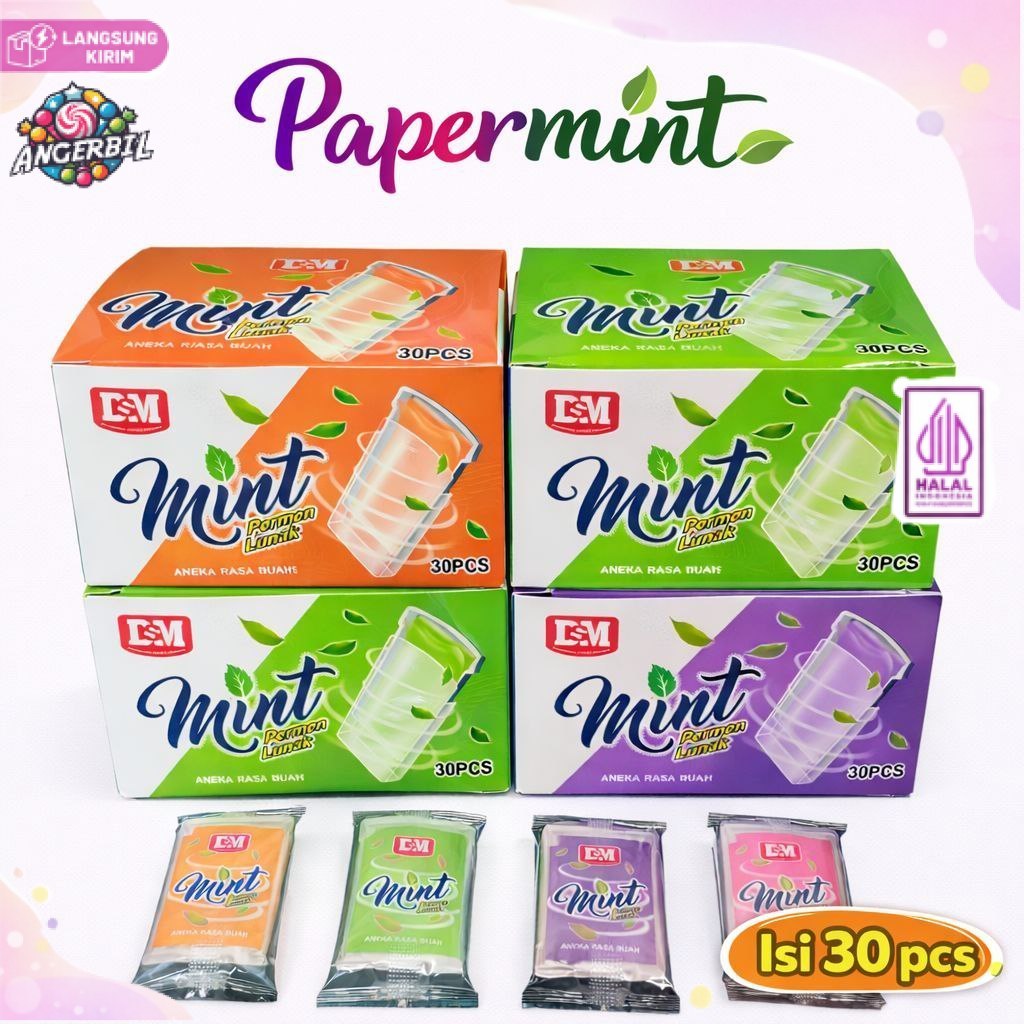 Jual Permen Kertas DSM Isi 30 Mint Aneka Rasa Buah-buahan / Papermint ...