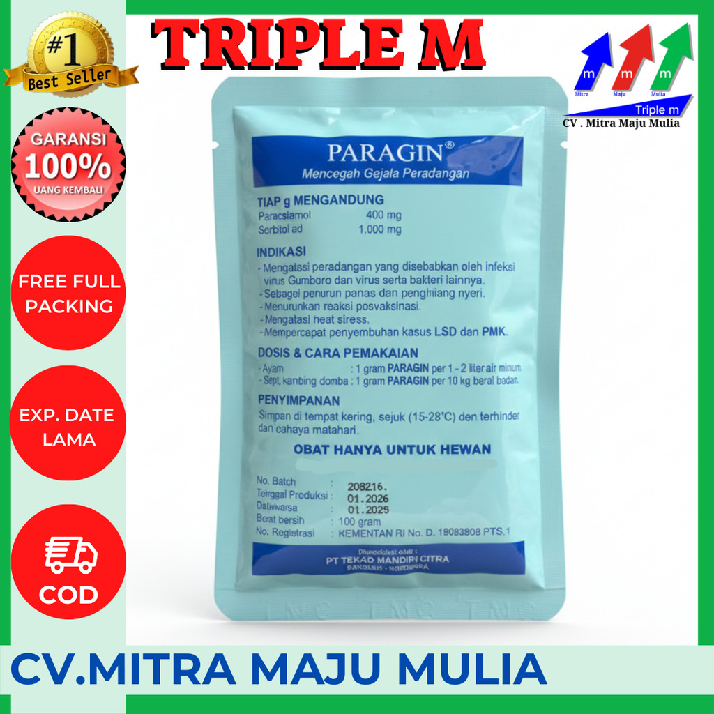 Jual Paragin 100 gram Obat Anti Peradangan Mencegah Peradangan Hewan ...