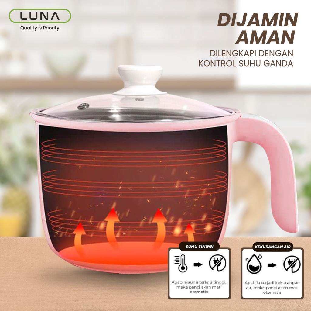 Jual LUNALIFE Panci Listrik Serbaguna Portable Electric Cooker Frying ...