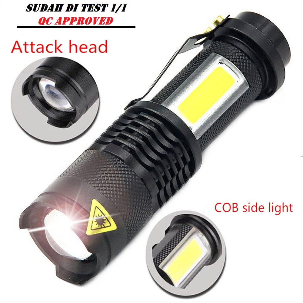 Jual Senter Pocketman LED + COB 3800 Lumens Waterproof / Senter ...