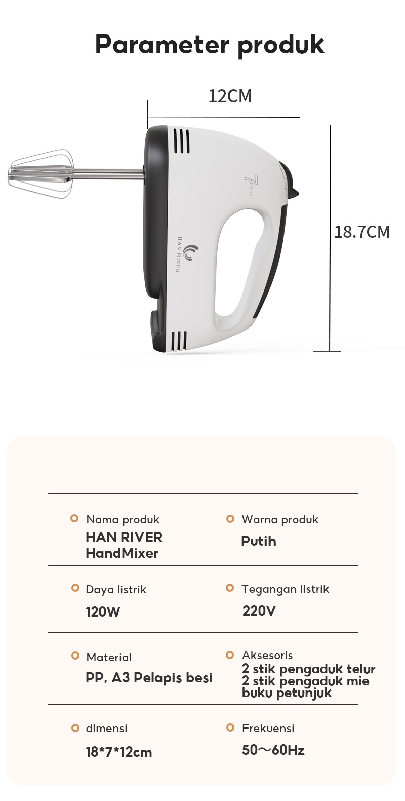 Jual HAN RIVER Mixer HRDDQ03WT-02 - Putih | Shopee Indonesia