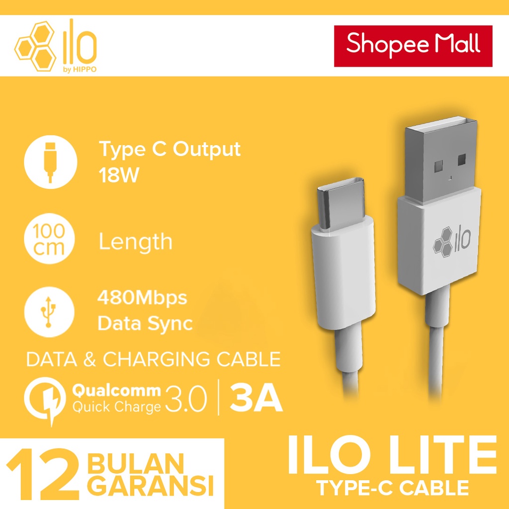 Jual ILO Cable Data Lite Type C Lighnting C to C Support Fast Charging ...