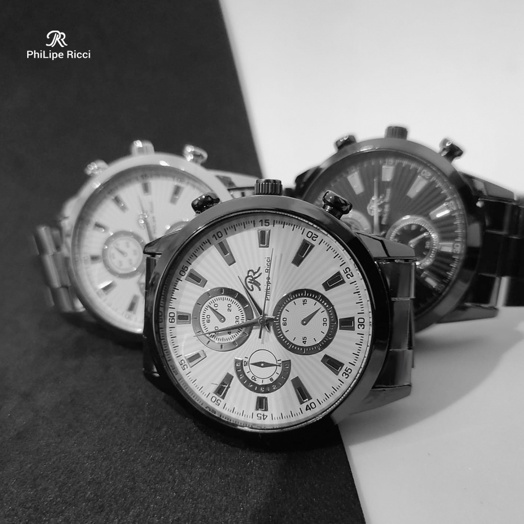 Jual PhiLipe Ricci Jam Tangan Pria Besi Original Tali Rantai Analog ...