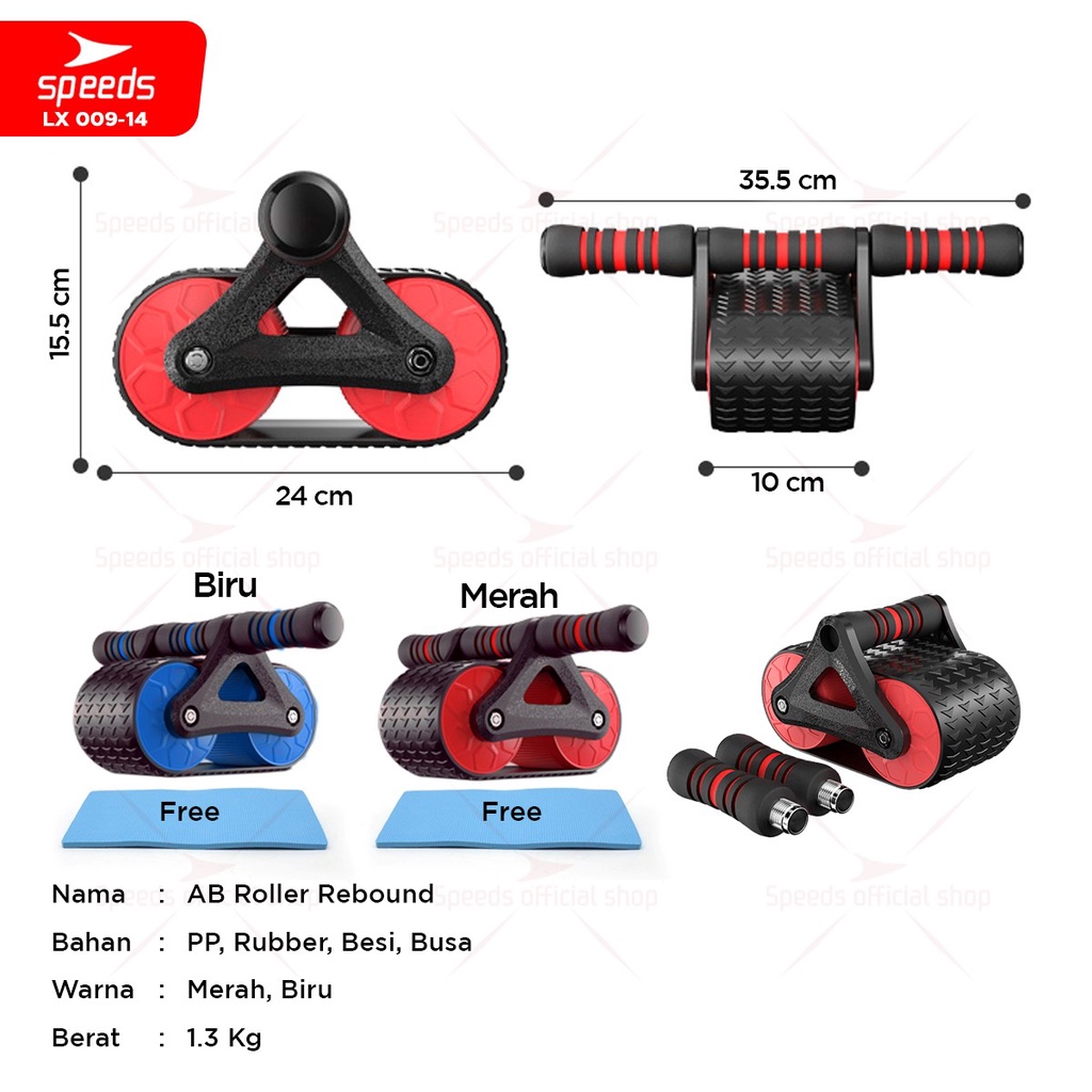 Jual SPEEDS Ab Roller / Double Wheel Ab Wheel Alat Latihan Otot Perut ...