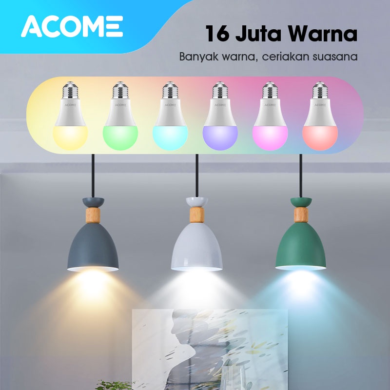 Jual ACOME IOT Smart LIGHT BULB WIFI RGBWW 14 Watt (Lampu Tidur ...