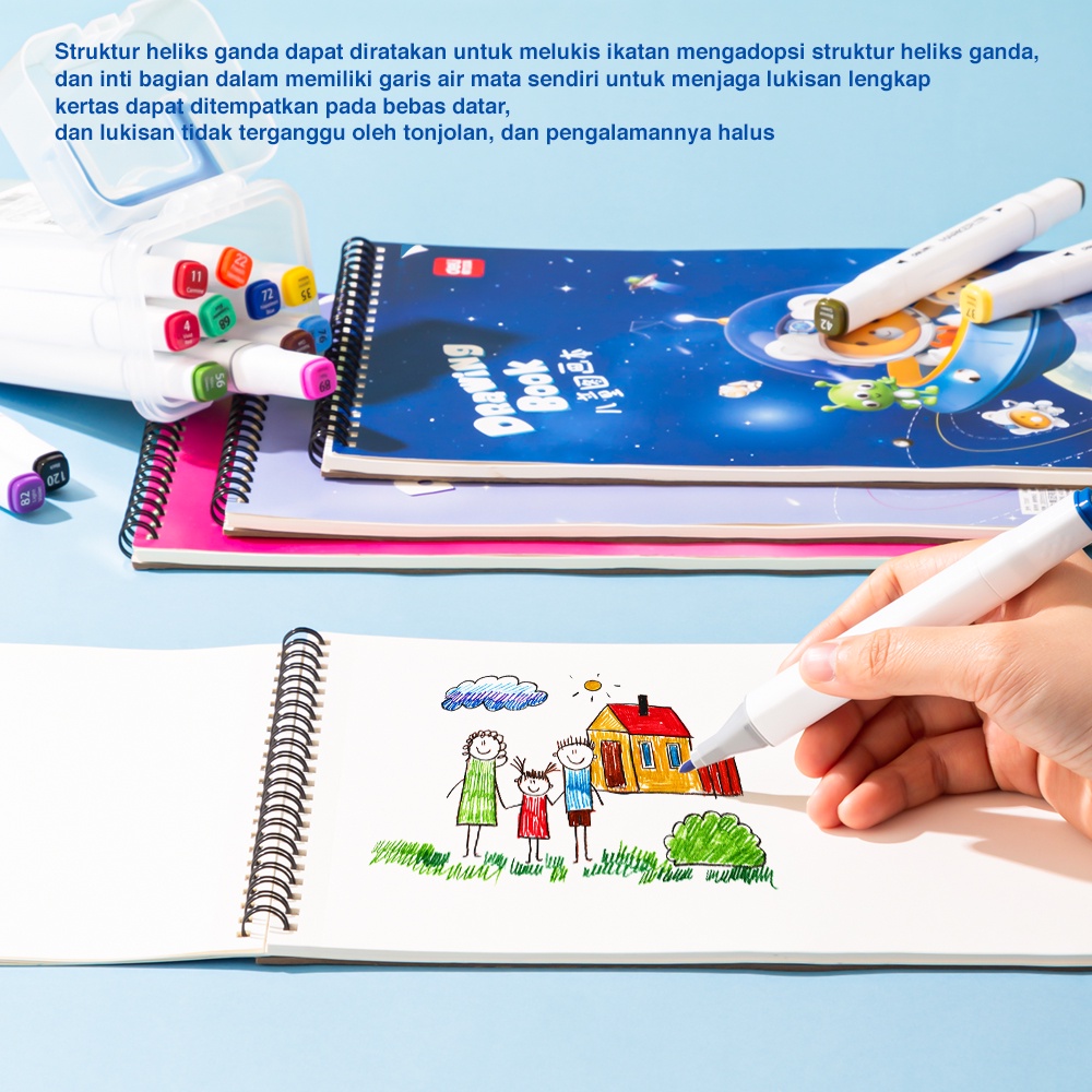 Jual Deli School Drawing Book / Buku Gambar Jilid Spiral Kertas Tebal ...