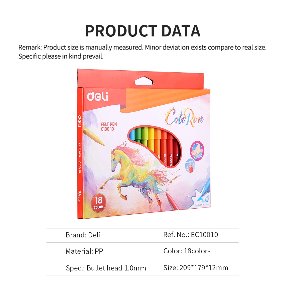 Jual Deli Spidol 18 Warna Tidak beracun Warna Cerah EC10010 | Shopee ...