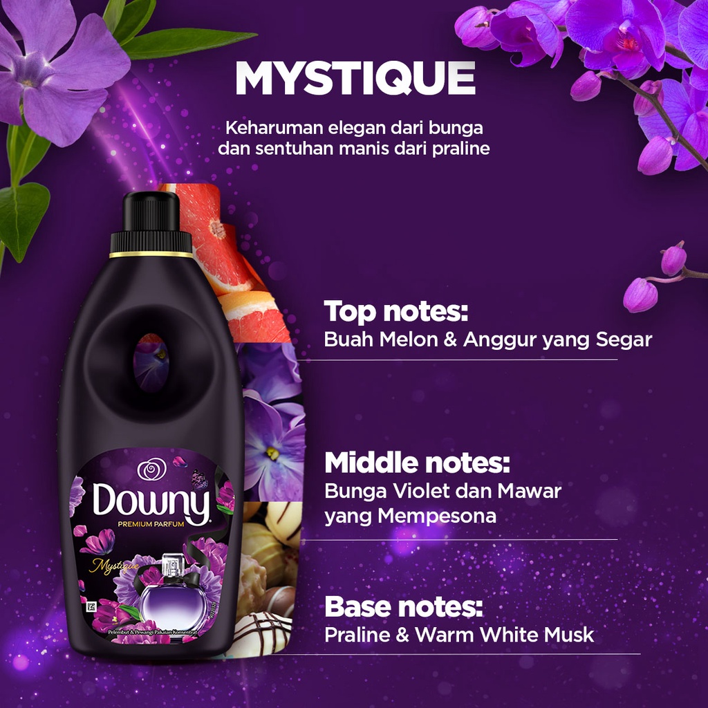 Jual Downy Premium Parfum Mystique Pewangi dan Softener Botol 900 ml ...