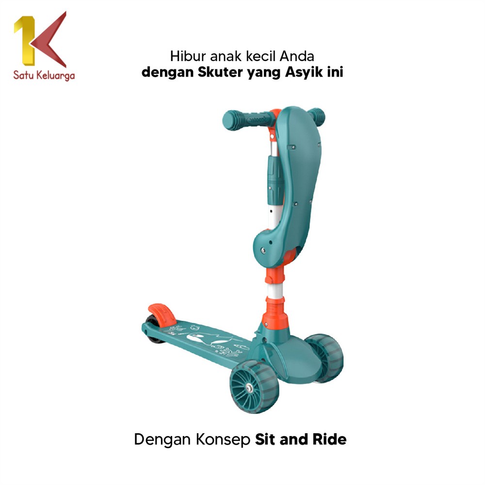 Jual Satu Keluarga Mainan Anak Skuter Otoped Sepeda Duduk 3 Roda 2in1 ...