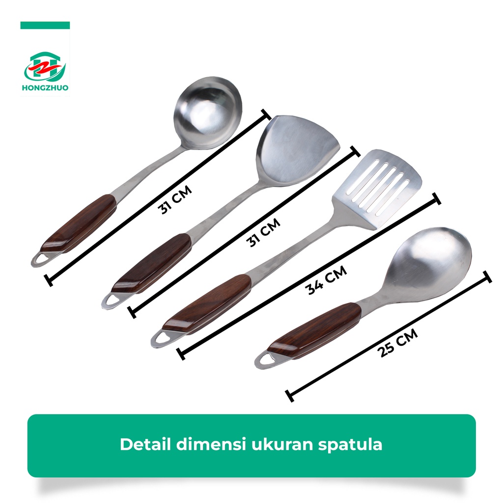 Jual Hongzhuo Sodet Stainless Steel Spatula Sutil Susuk Penggorengan ...