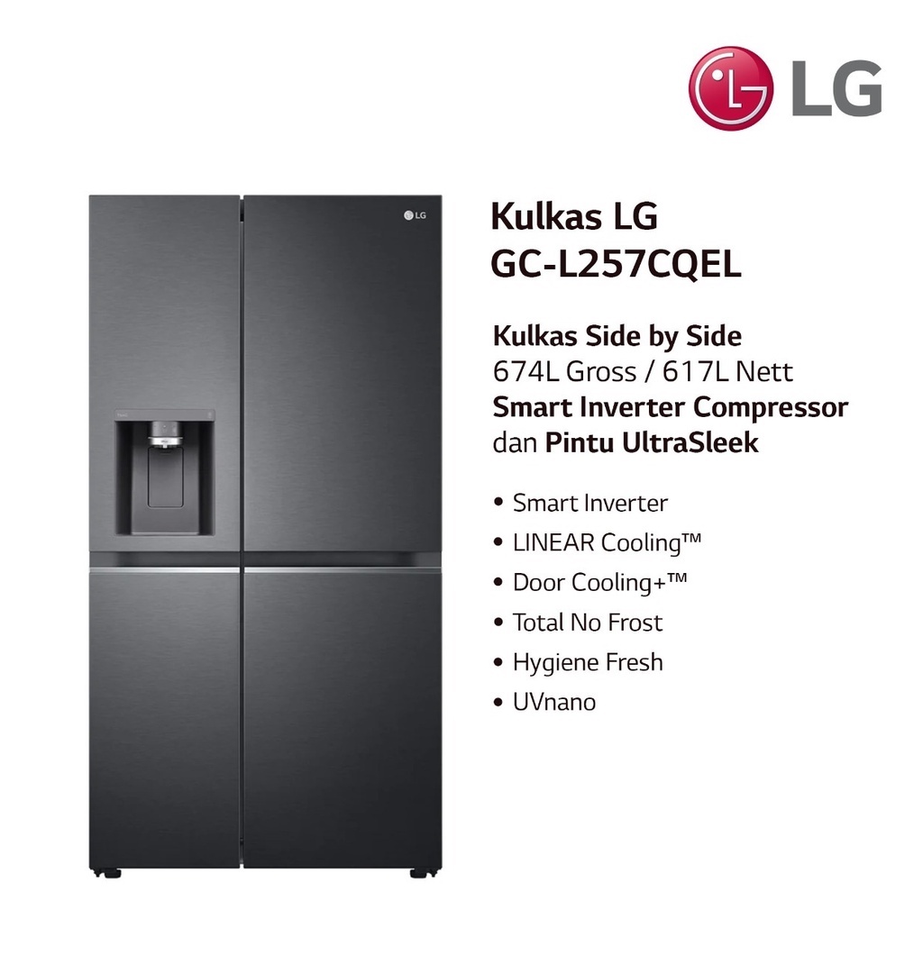 Jual LG Kulkas Side by Side 674L / 617L- UVnano - Hygiene Fresh - Smart Inverter - ThinQ - GC ...