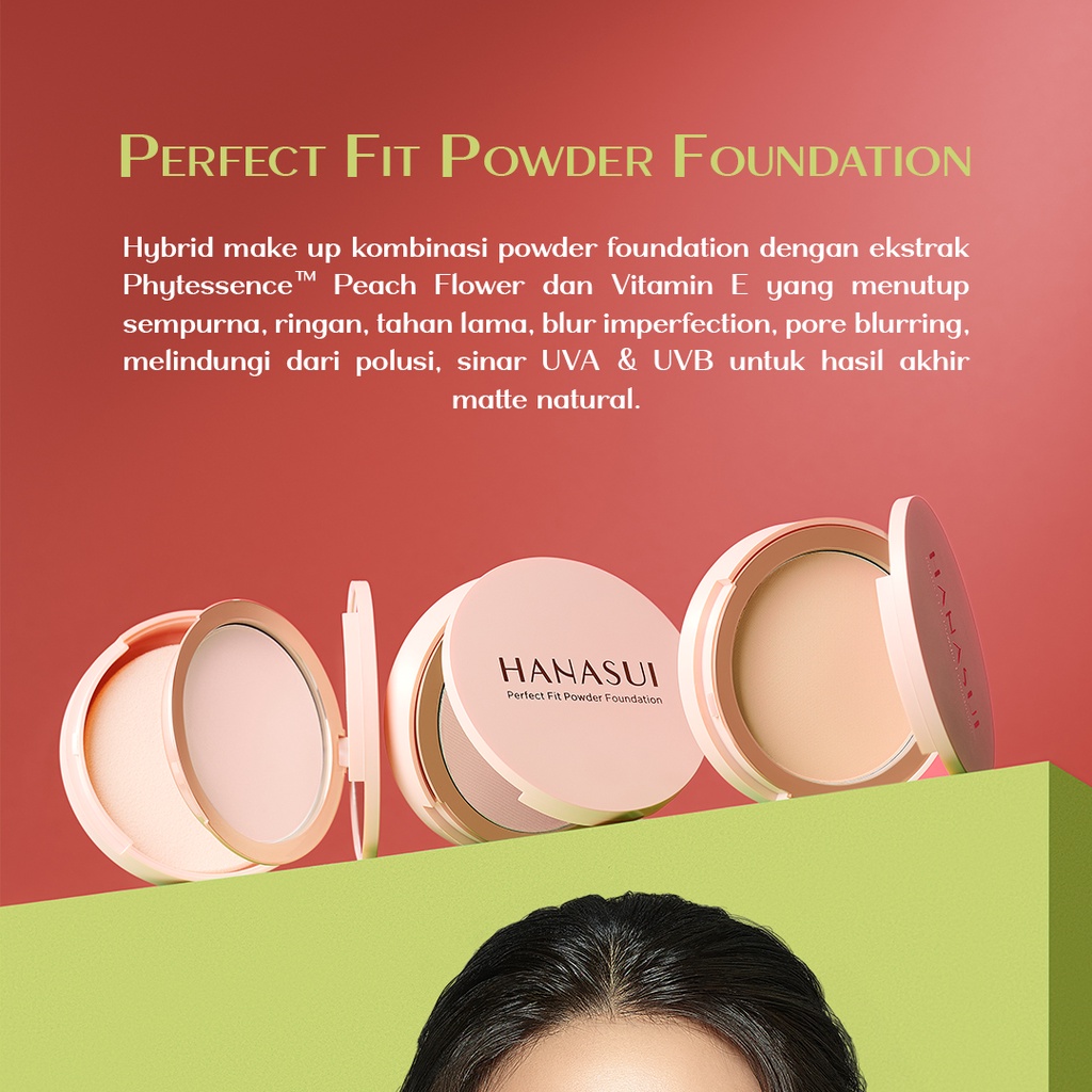 Jual Hanasui Perfect Fit Powder Foundation - Bedak Padat Compact Powder Perfect Coverage Ringan ...