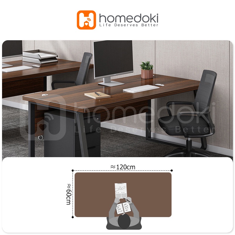 Jual Homedoki Meja Kerja/ Meja Kantor/ Meja Belajar/ Office Table/ Meja Kayu Minimalis | Shopee ...