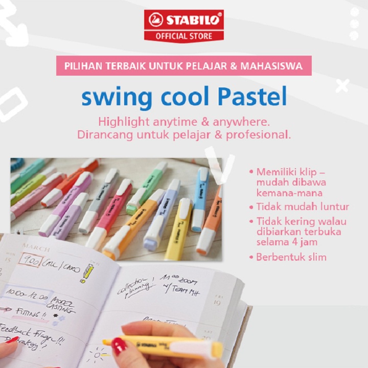 Jual STABILO swing cool Pastel Highlighter Pen Marker Spidol Warna ...