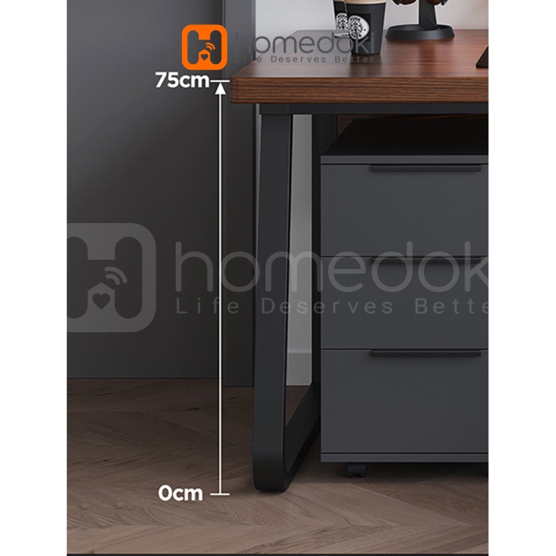 Jual Homedoki Meja Kerja/ Meja Kantor/ Meja Belajar/ Office Table/ Meja Kayu Minimalis | Shopee ...