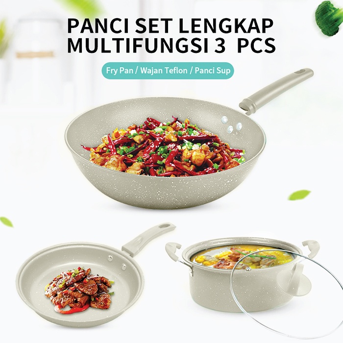 Jual GM Bear Panci Wajan Set isi 3pcs 1924 - Arria Panci Penggorengan Set | Shopee Indonesia