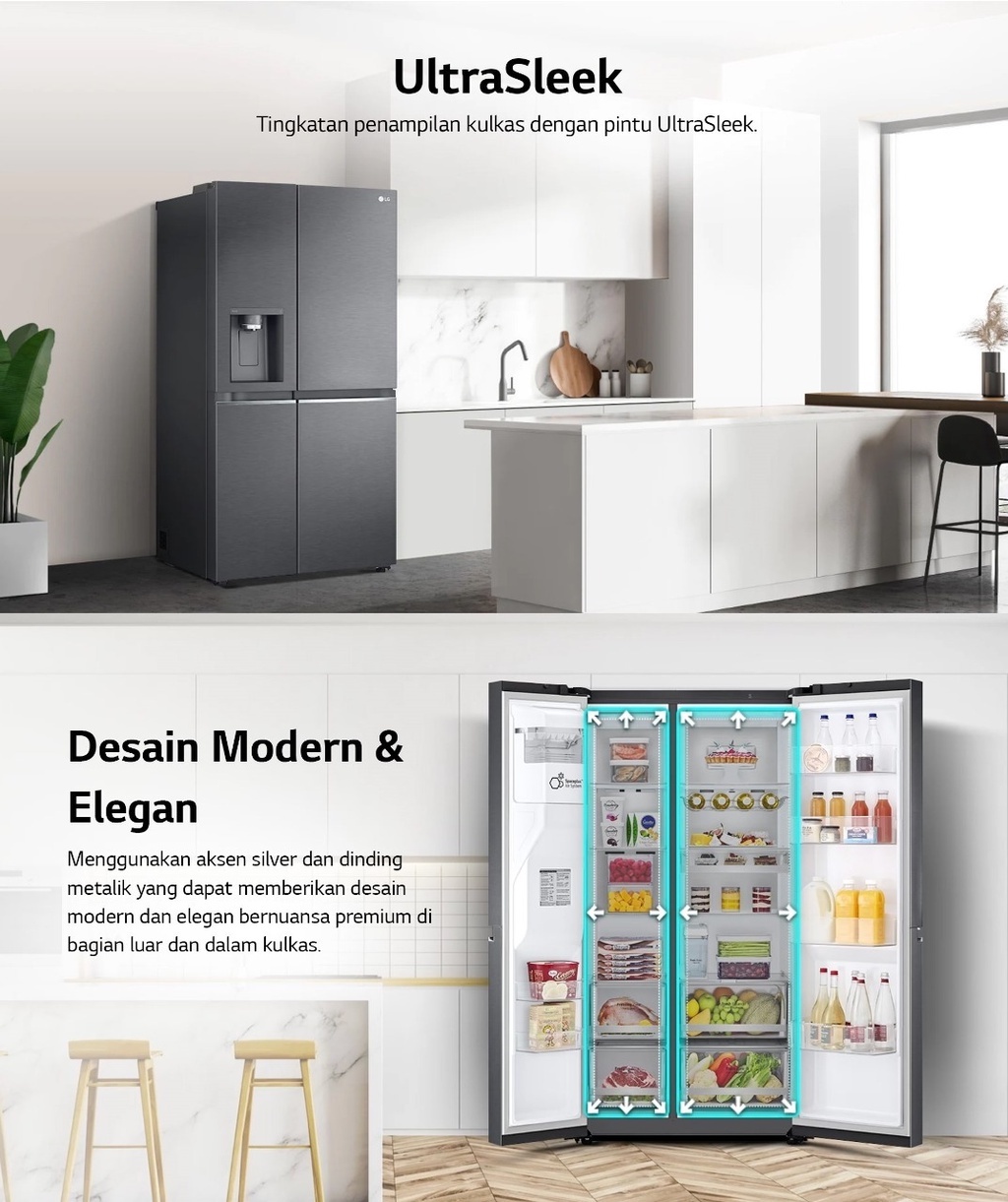 Jual LG Kulkas Side by Side 674L / 617L- UVnano - Hygiene Fresh - Smart Inverter - ThinQ - GC ...