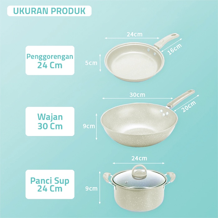 Jual GM Bear Panci Wajan Set isi 3pcs 1924 - Arria Panci Penggorengan Set | Shopee Indonesia