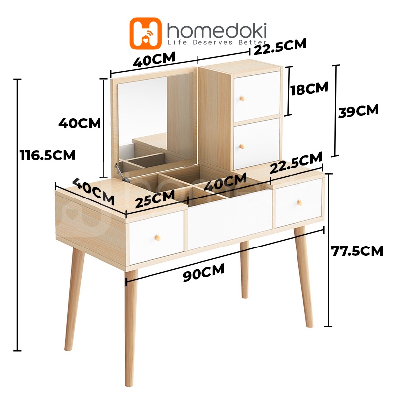Jual Homedoki Meja Rias Minimalis/Meja Rias Aesthetic/Meja rias Kayu ...