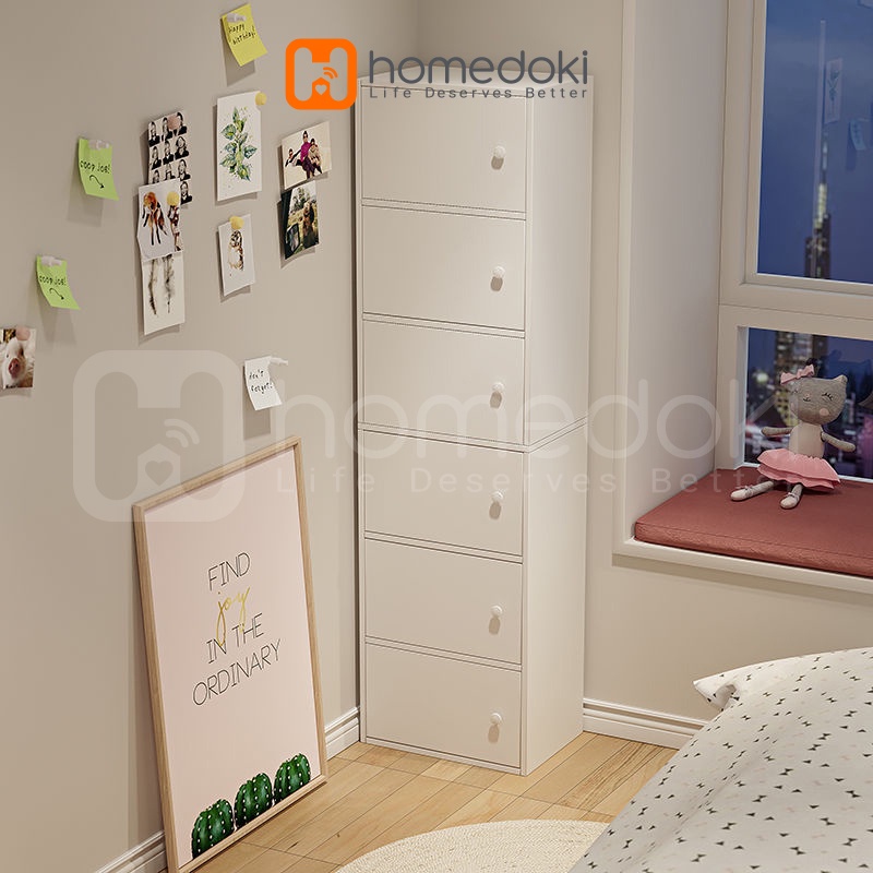 Jual Homedoki Kabinet penyimpanan kayu / lemari kabinet / 4/5/6-Tier ...