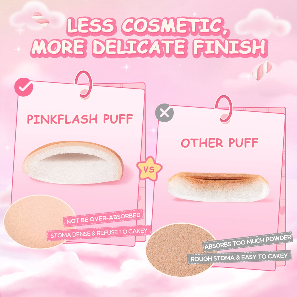 Jual PINKFLASH Makeup Powder Puff Soft Cosmetic Puff Air Cushion Beauty ...