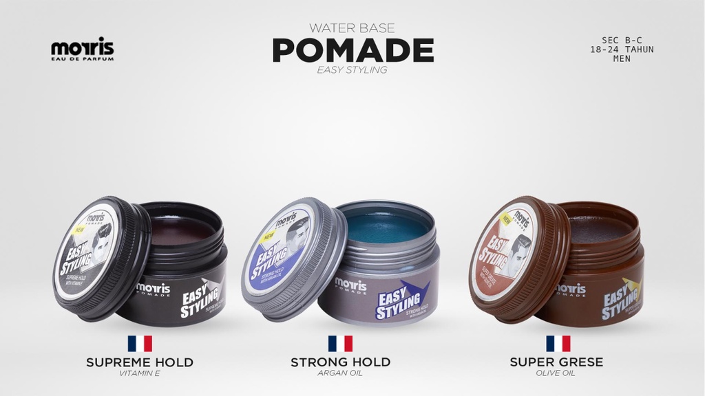 Jual Morris Pomade Easy Styling Waterbased 80gr | Shopee Indonesia