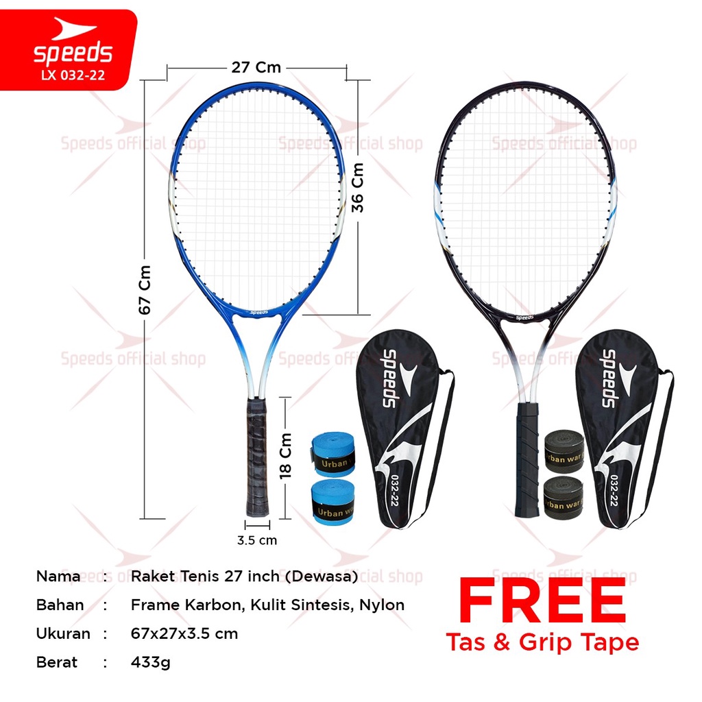 Jual SPEEDS Raket Tennis Set Bola Raket Tenis Latihan Tenis Tennis ...