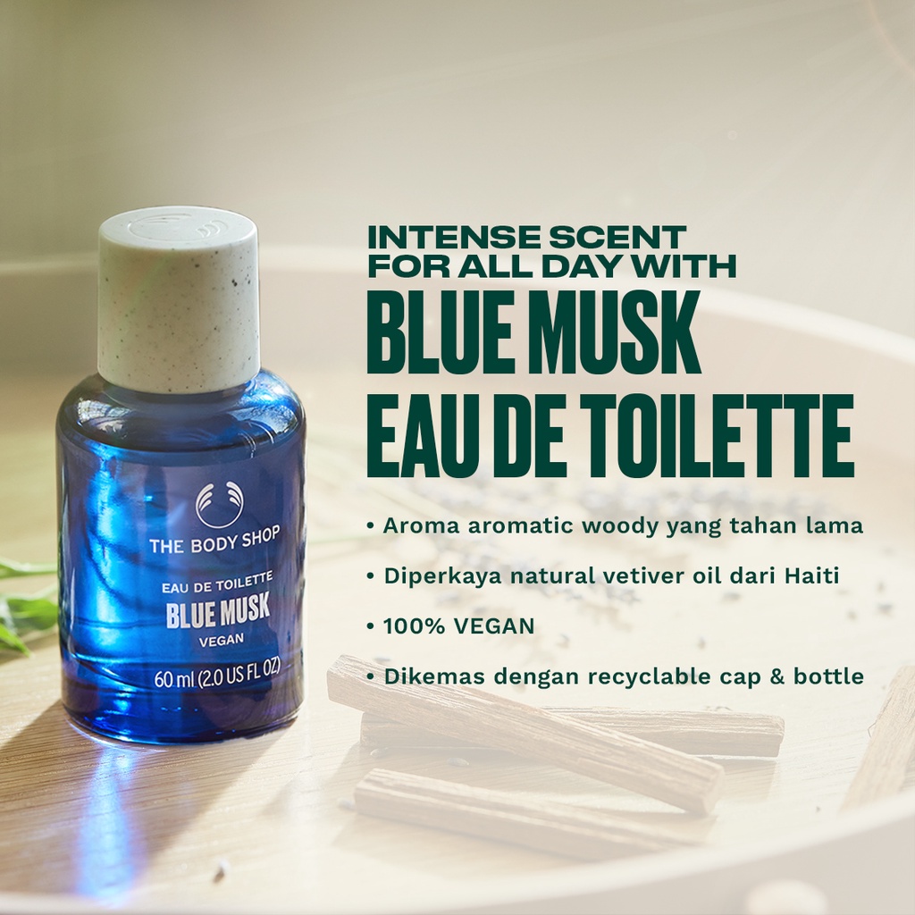 Jual The Body Shop Blue Musk Eau De Toilette Parfum EDT 60Ml | Shopee ...