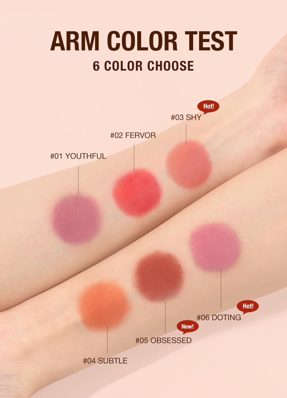 Jual O.TWO.O Blush Stick Cream Blusher 6 Colors Blendable Waterproof ...