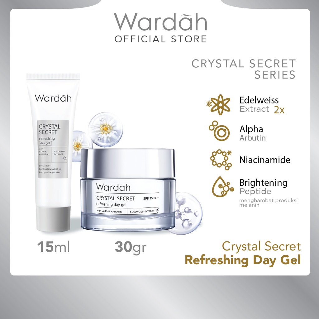 Jual WARDAH Crystal Secret Refreshing Day Gel - Krim Pagi dengan Extract Edelweiss - Pelembab ...