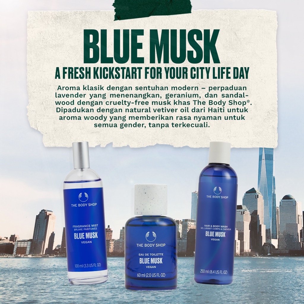 Jual The Body Shop Blue Musk Eau De Toilette Parfum EDT 60Ml | Shopee ...