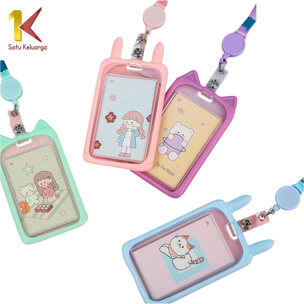 Jual Satu Keluarga Name Tag ID Card Holder Gantungan Kartu Nama Motif ...