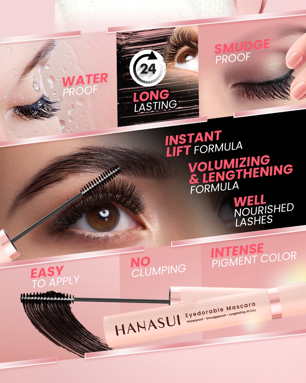 Jual Hanasui Eyedorable Mascara - Mascara Waterproof Longlasting ...