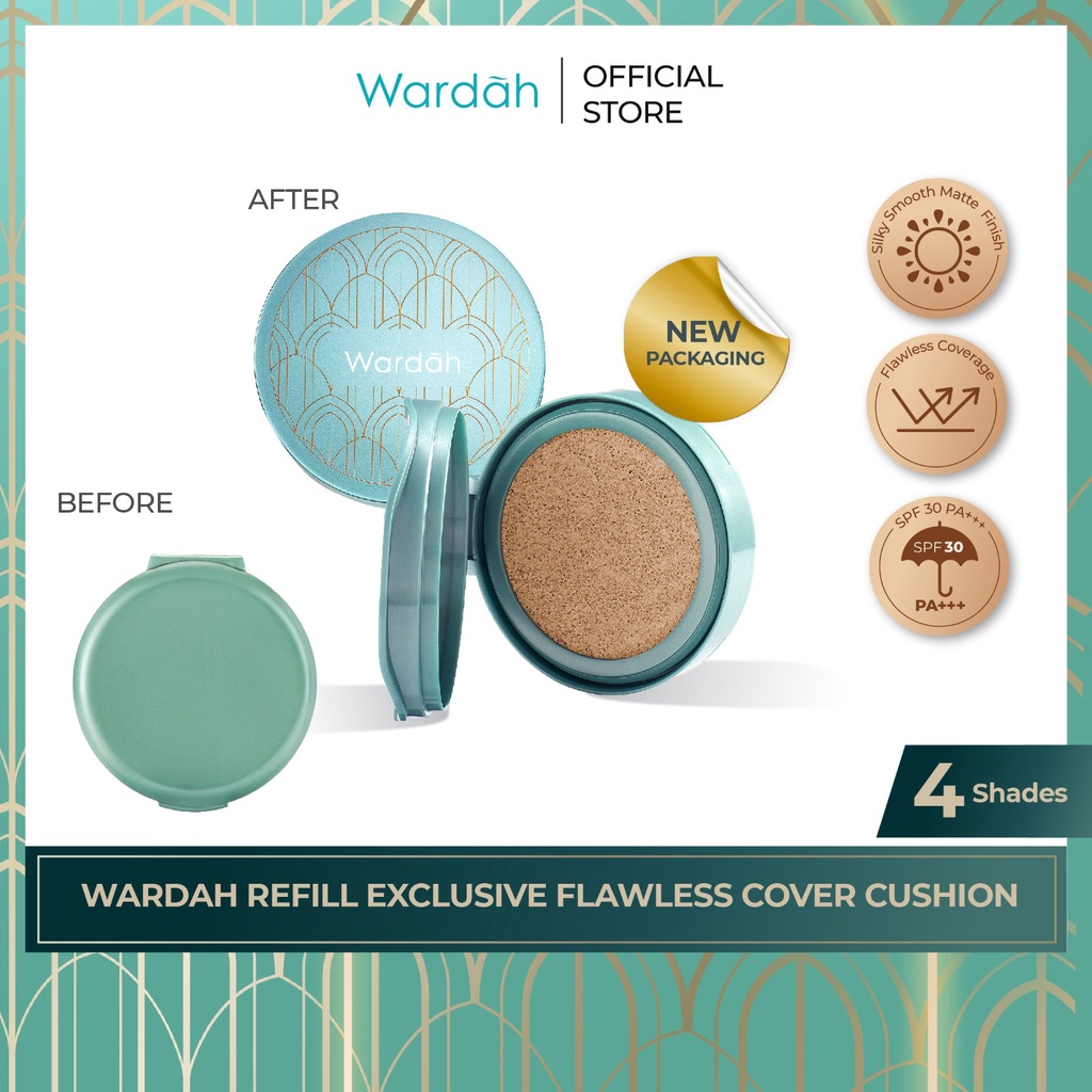 Jual WARDAH Refill Exclusive Flawless Cover Cushion - Long Lasting ...