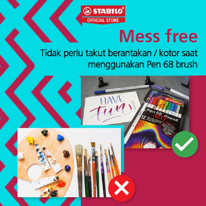 Jual STABILO Pen 68 Brush Untuk Lettering Journaling Spidol Warna Untuk ...