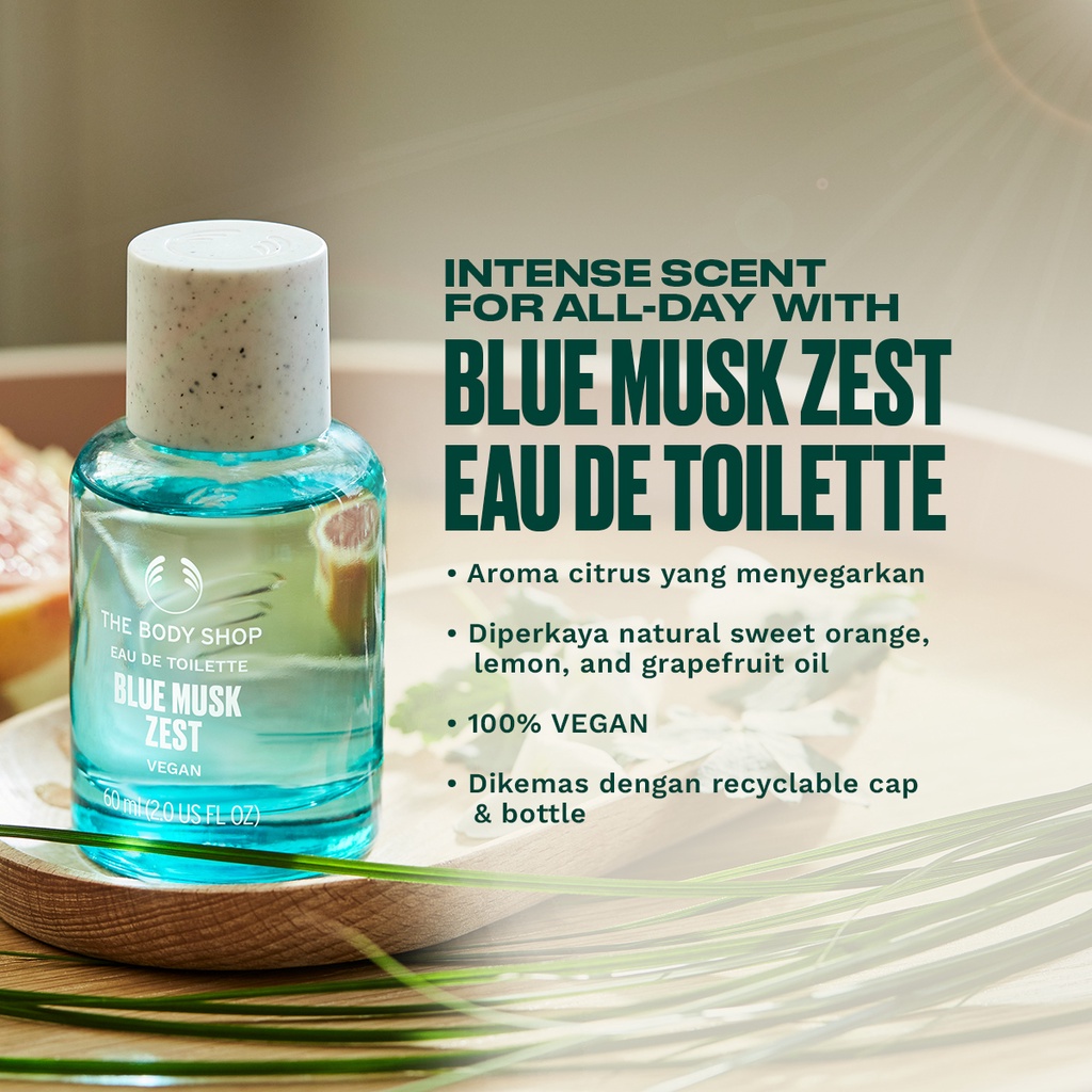 Jual The Body Shop Blue Musk Zest Eau De Toilette Parfum EDT 60Ml ...