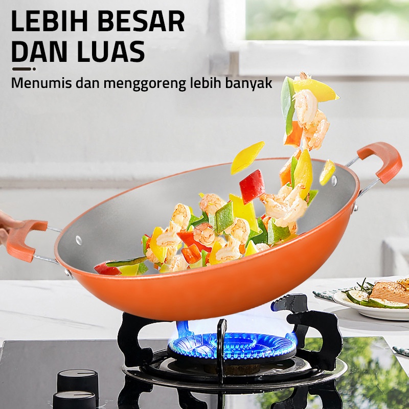 Jual GM Bear Wajan Penggorengan Kuali 32cm P0067 - Kuali Wok Pan 32cm ...