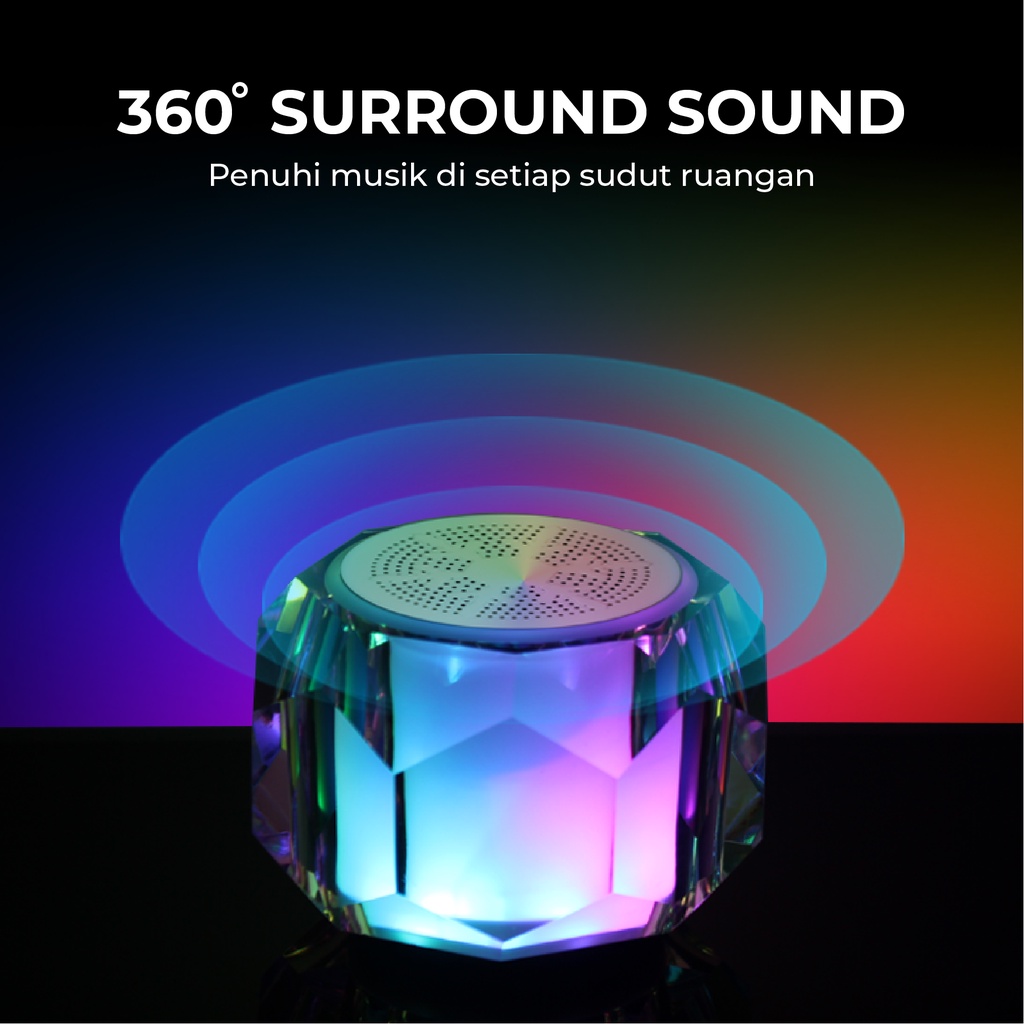 Jual KISONLI - Speaker Bluetooth Crystal LPF1 Subwoofer 3W Super Bass ...