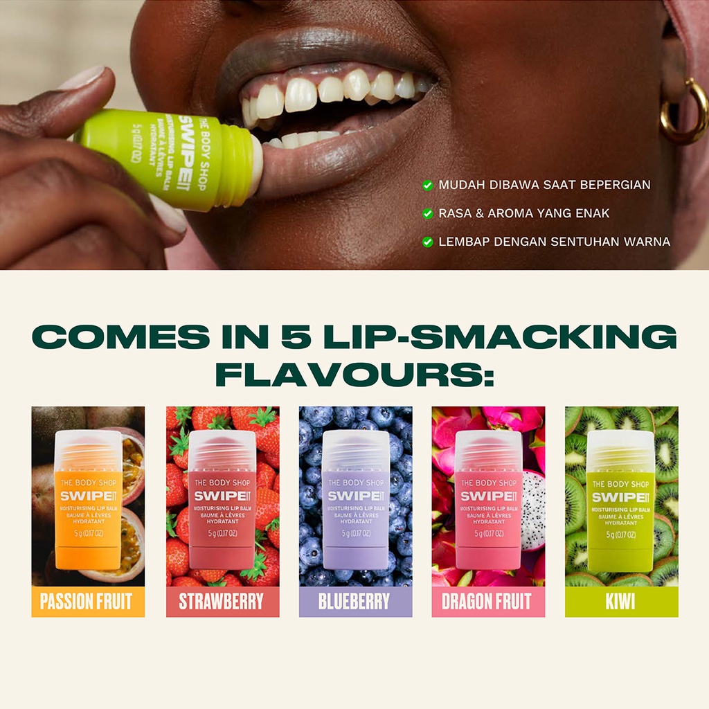 Jual The Body Shop Swipe It Lip Balm Strawberry 5gr | Shopee Indonesia