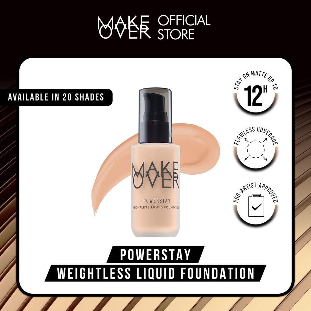 Jual MAKE OVER Powerstay Weightless Liquid Foundation 33 ml - Matte ...